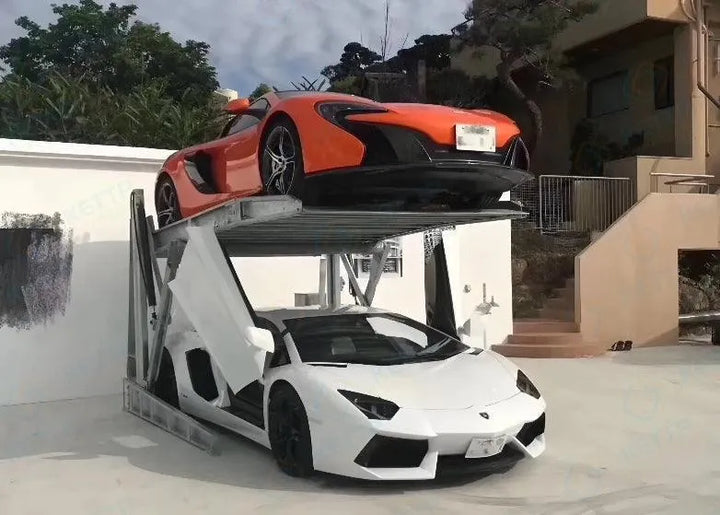 2-Levels Car Parking Lift, vehicle storage lift, garage car stackers ...