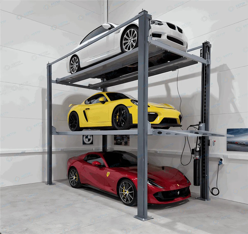 3 levels 4 post car storage lift for garage (3F) - KETTP – QINGDAO ...