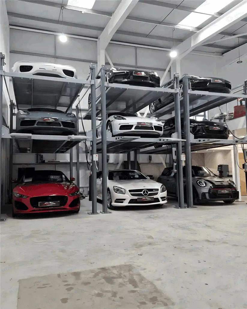 3 levels 4 post car storage lift for garage (3F) - KETTP – QINGDAO ...